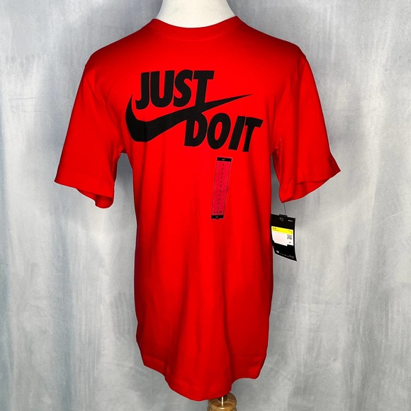 Nike | Shirts | Nike Just Do It Red Graphic Tee Shirt New S | Poshmark